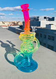 NEON RAINBOW RECYCLER BONG (uv reactive)