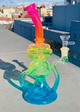 NEON RAINBOW RECYCLER BONG (uv reactive)