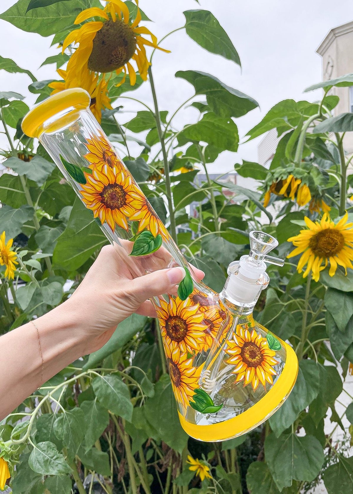 HANDPAINTED SUNFLOWER BONG