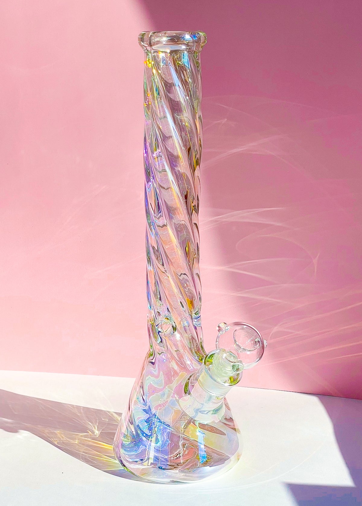 IRIDESCENT SWIRL BONG 16"